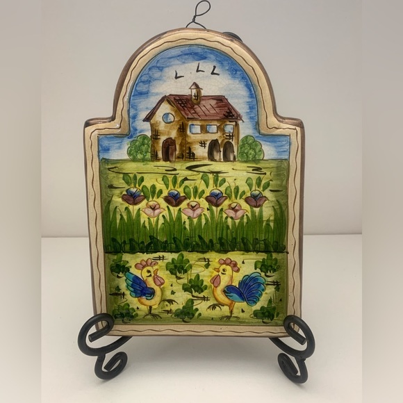 Accents | Vintage Italian Hand Painted Ceramic Pottery Plaque | Poshmark